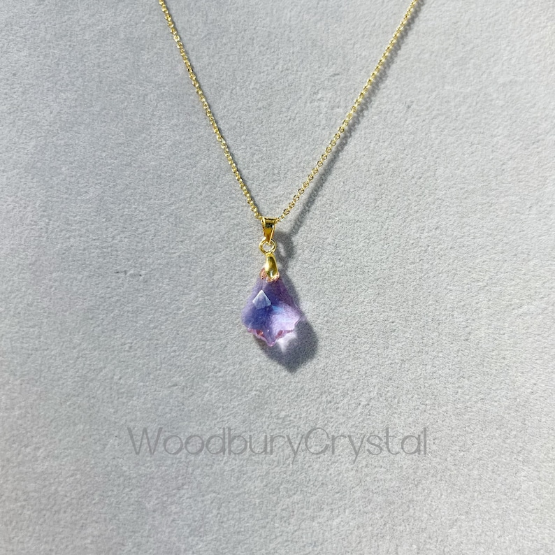 Lavender Crystal Necklace |dainty Lavender Pendant Necklace |silver ...