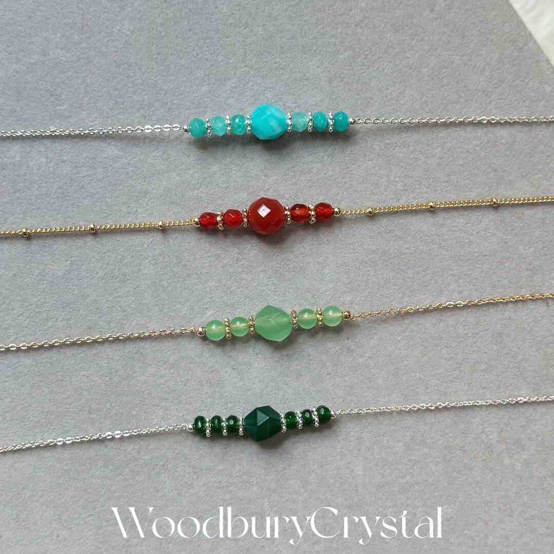 Crystal Beads Necklace| Crystal Bar Necklace| Healing Crystal Necklace ...