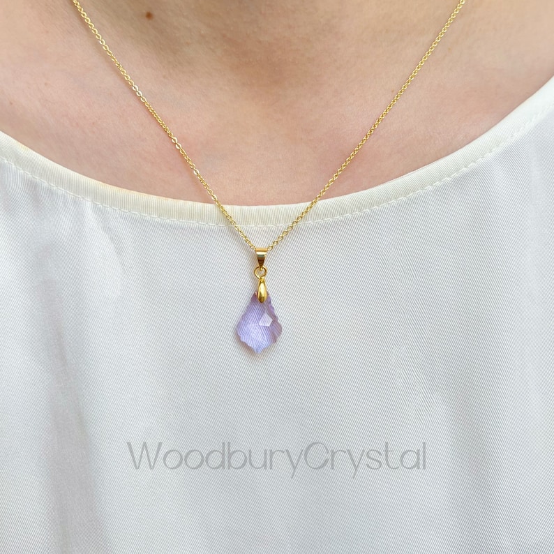 Lavender Crystal Necklace |dainty Lavender Pendant Necklace |silver ...