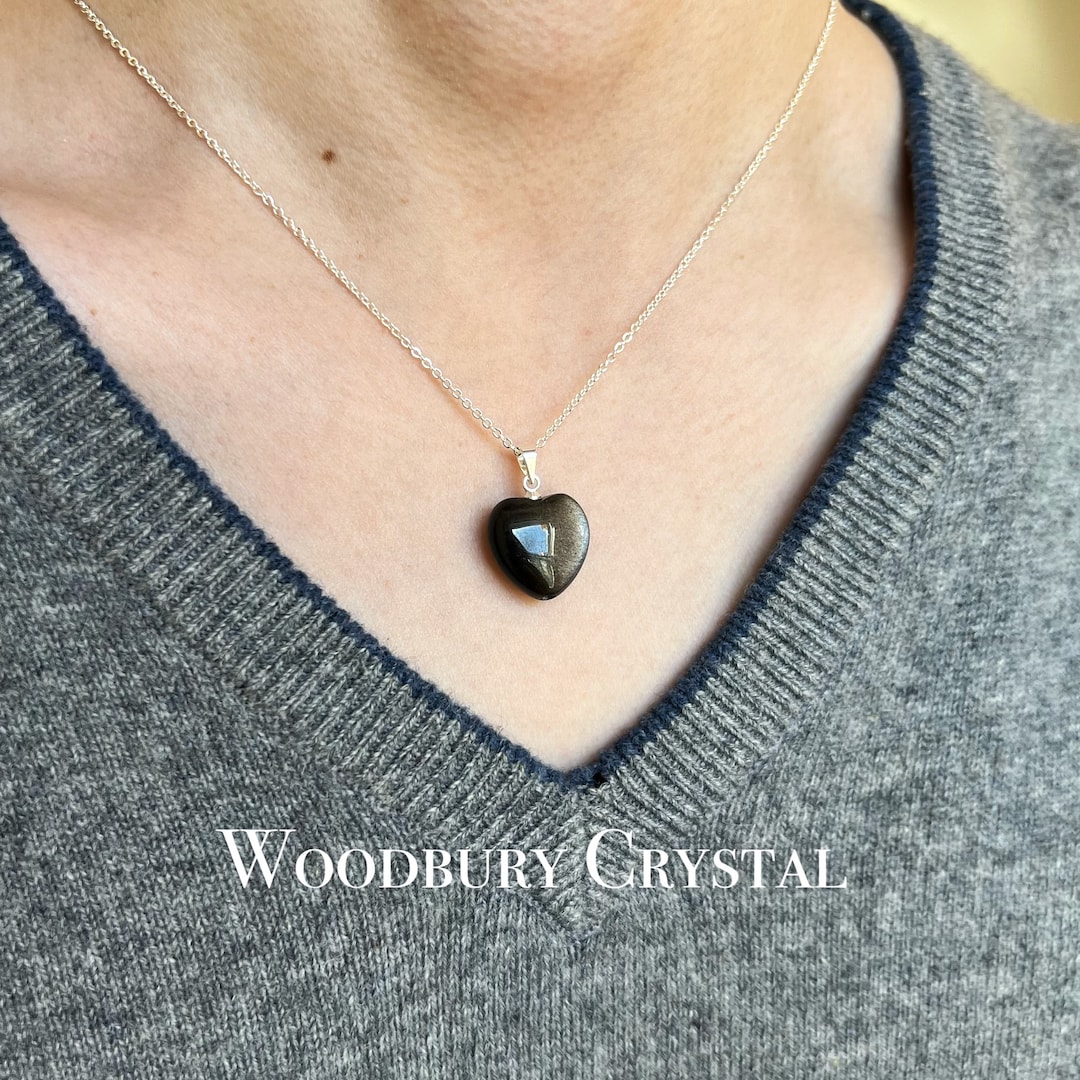 Obsidian Necklace | Super Pretty Silver Obsidian Heart Pendant ...