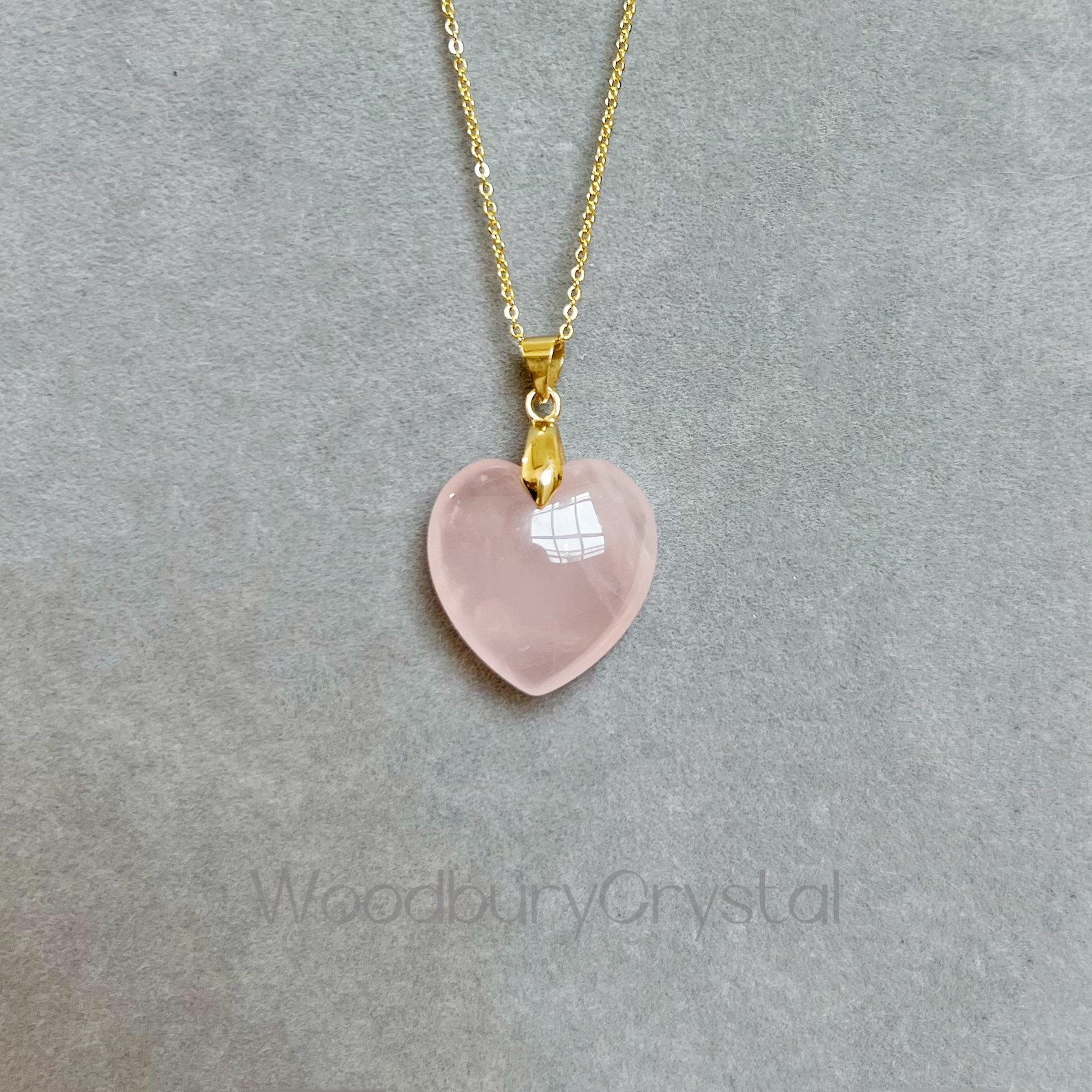 Natural Rose Quartz Necklacedainty Rose Quartz Heart Necklace - Etsy