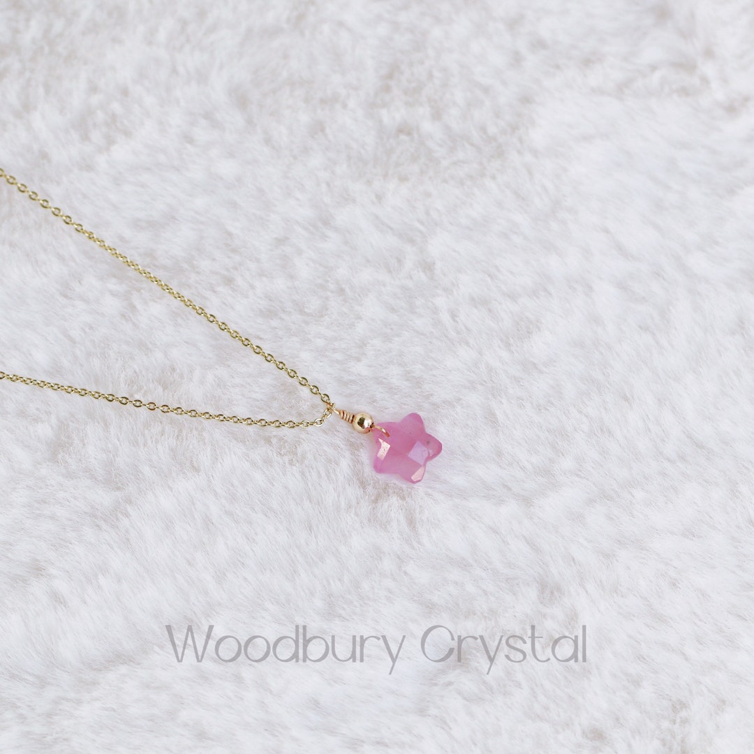 Natural Rose Quartz Star Necklace|dainty Rose Quartz Star Necklace ...