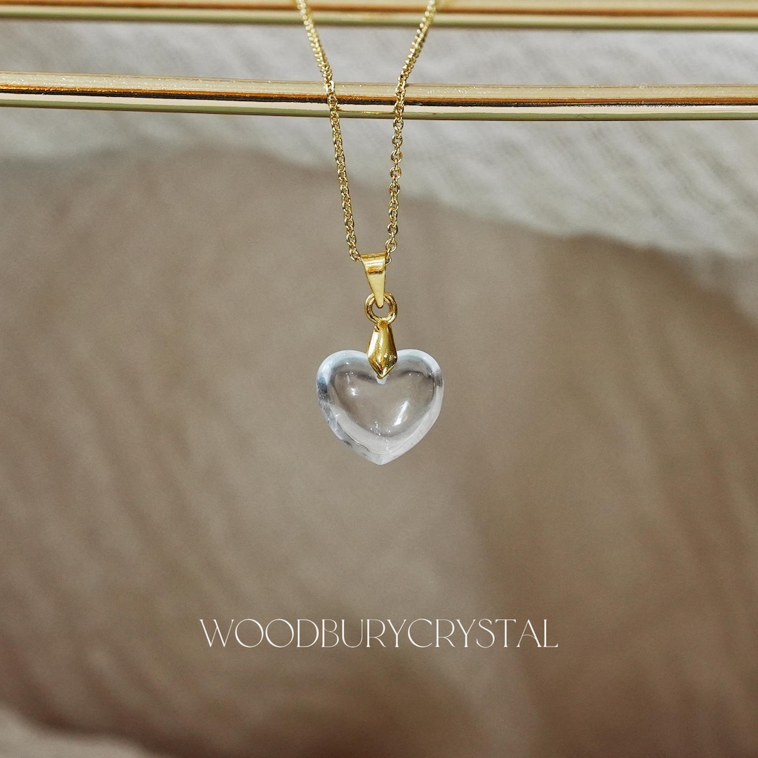 Natural Clear Quartz Heart Necklace | Crystal Healing Pendant ...