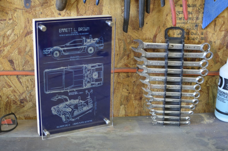 Delorean Blueprint Wall Art, Metal Decor, Art, Back to the Future, Time ...
