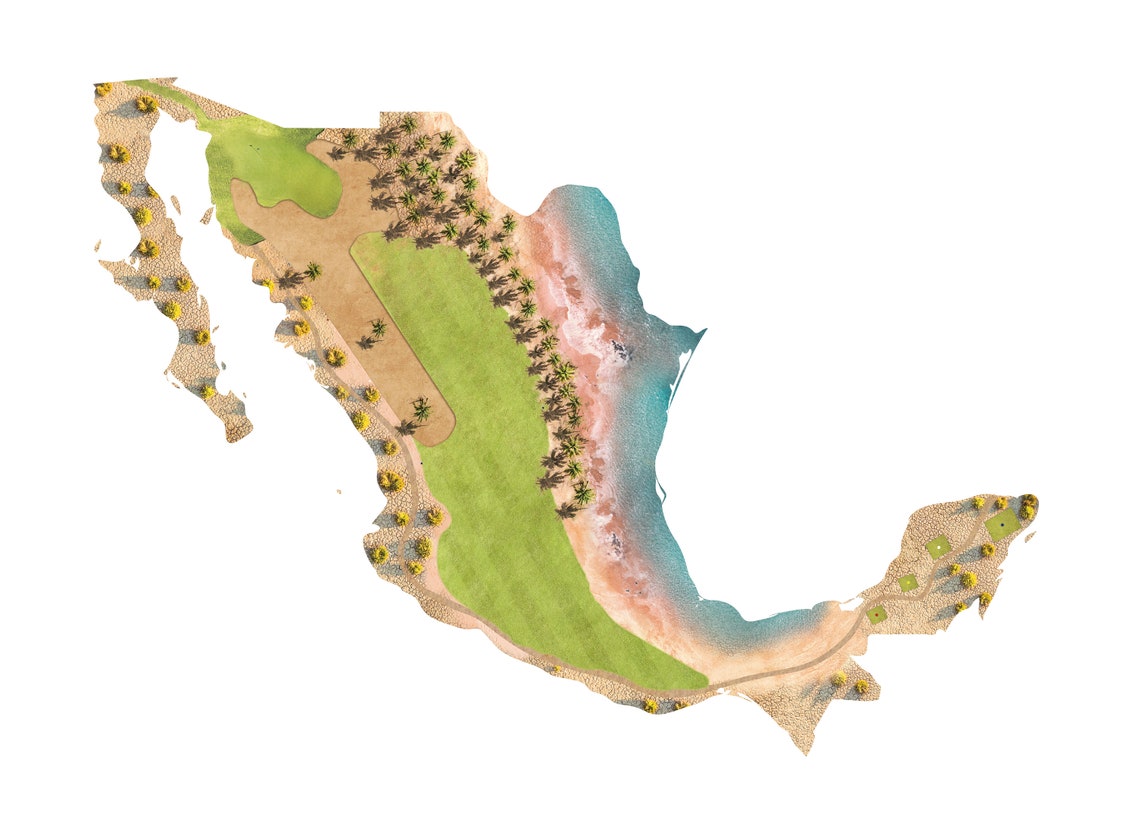 Mexico Map Golf Course Hole. Sports Photo Collage. Download Digital ...