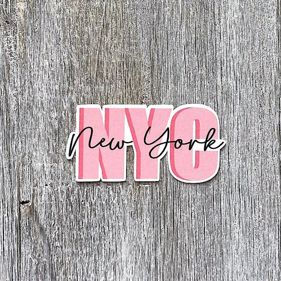New York City New York Sticker / NYC / Decal / Laptop / Pink / Water ...