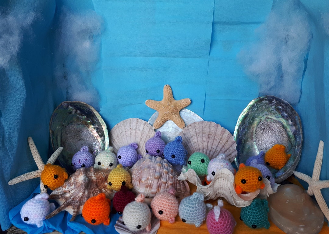 Little Tiny Cute Crochet Fish Stuffies Keychain Gift Kawaii Hand Made ...