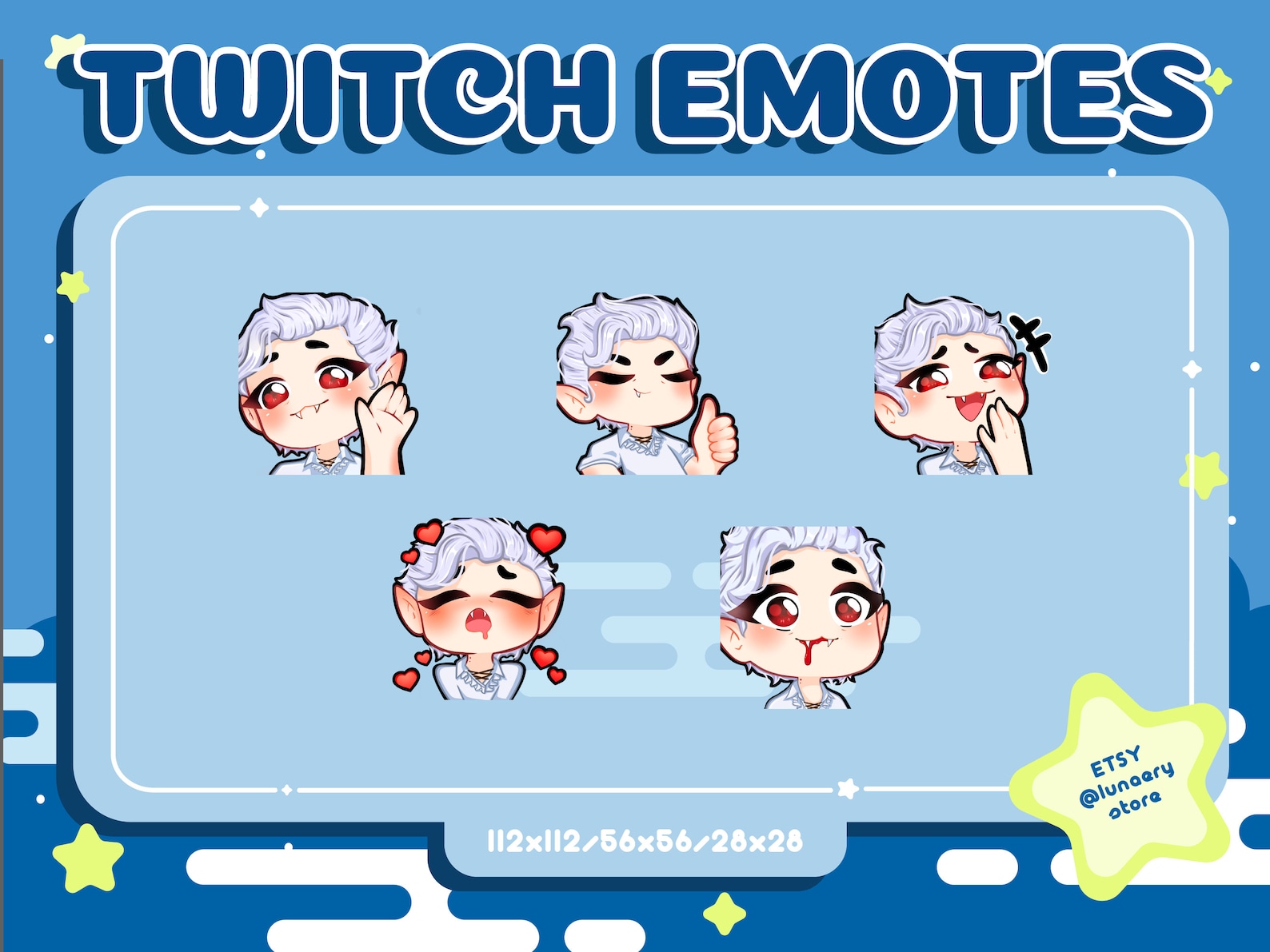 Astarion / Emotes / Ready to Use / Baldurs Gate 3 / Vampire / Cute ...