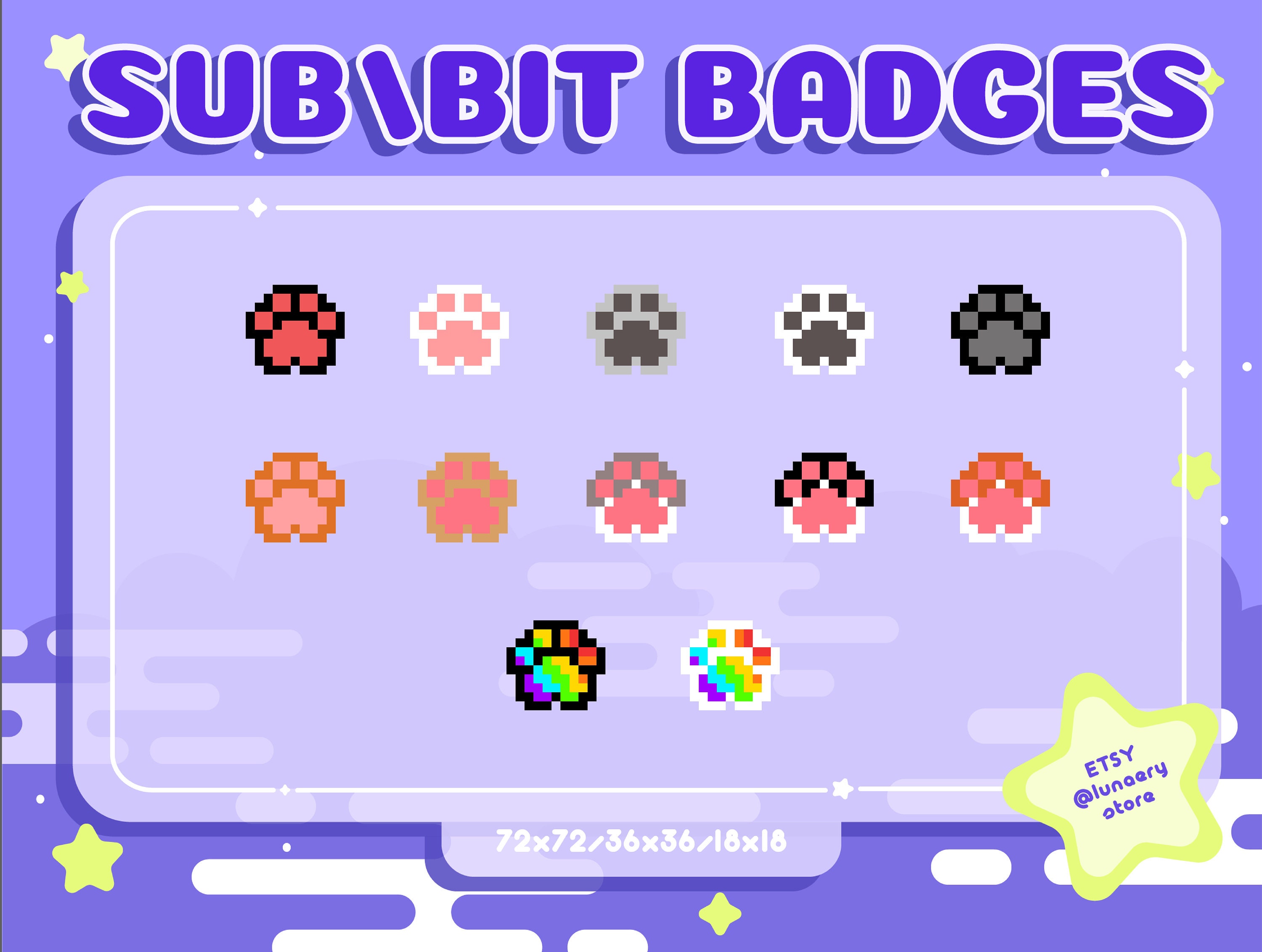 Twitch Sub / Bit Badges / Streamer / Badges for Streamers / Pixel ...