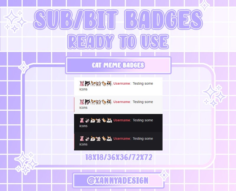 Twitch Sub / Bit Badges / Streamer / Cat / Pixel / Cute Sub - Etsy
