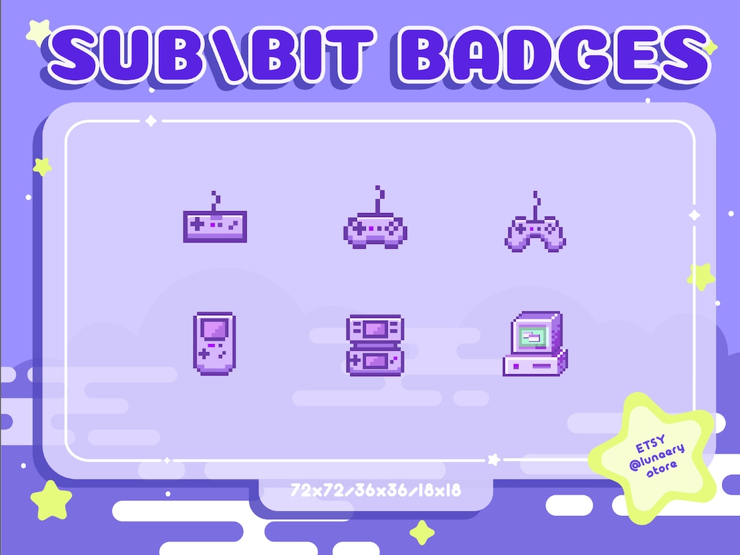 Twitch Sub / Bit Badges / Streamer / Badges for Streamers / Pixel ...