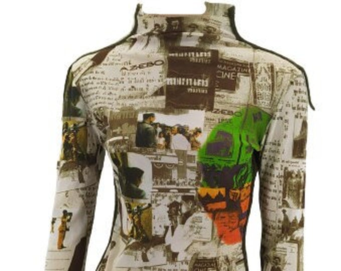 2000s Mesh Top Made in Italy/ Long Sleeves Mesh Fabric Shirt/ Y2k ...