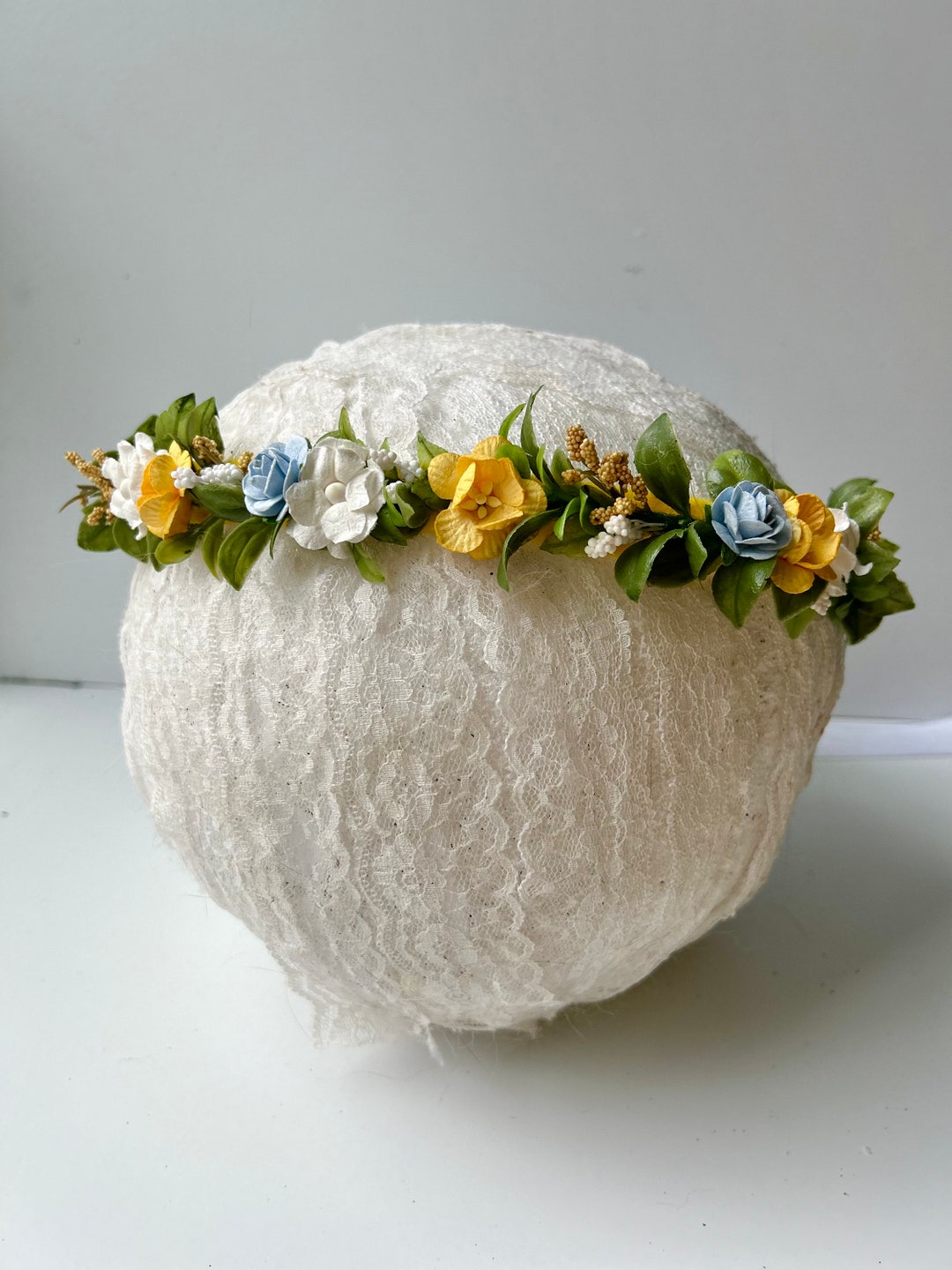 Sapphire Blooms Floral Crown - Etsy