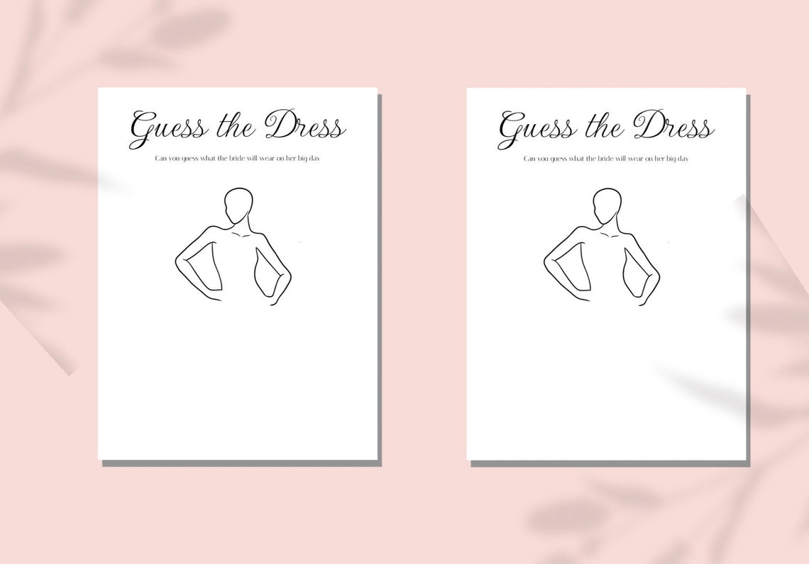 Guess the Dress Bridal Shower Wedding Printable Game - Etsy