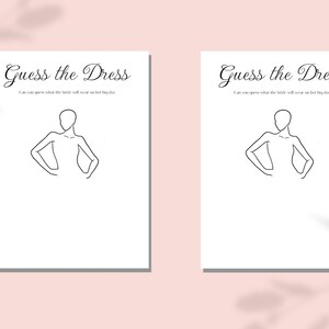 Guess the Dress Bridal Shower Wedding Printable Game - Etsy