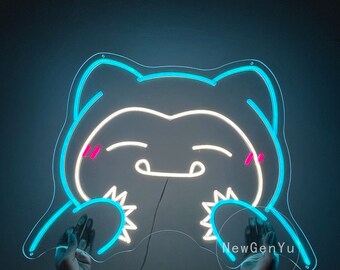 Custom Neon Anime Snorlax - Etsy