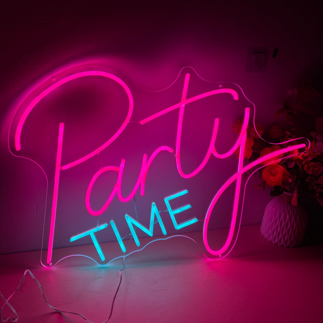 Custom Party Time Led Flex Neon Sign Art Bar Pub Club Birthday - Etsy