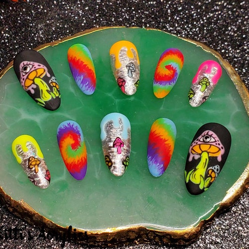 Magic Mushroom Trippy Drippy Hippie Tie Dye Psychedelic Glow - Etsy