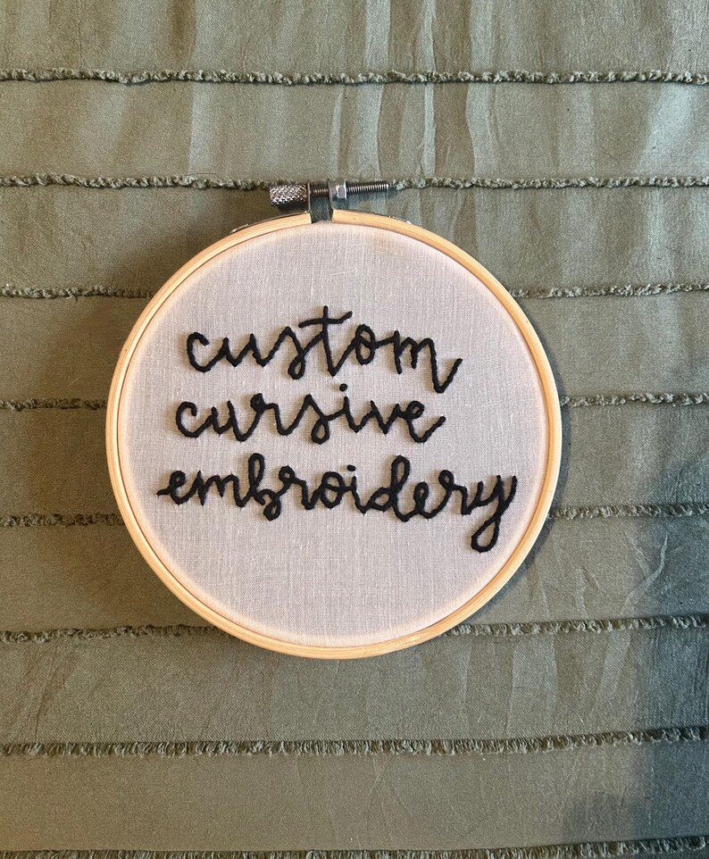 Embroidery Hoop - CUSTOM CURSIVE WORDS - Etsy