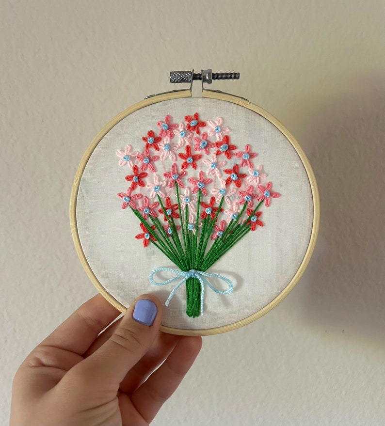 Embroidery Hoop - Flower Bouquet - Etsy
