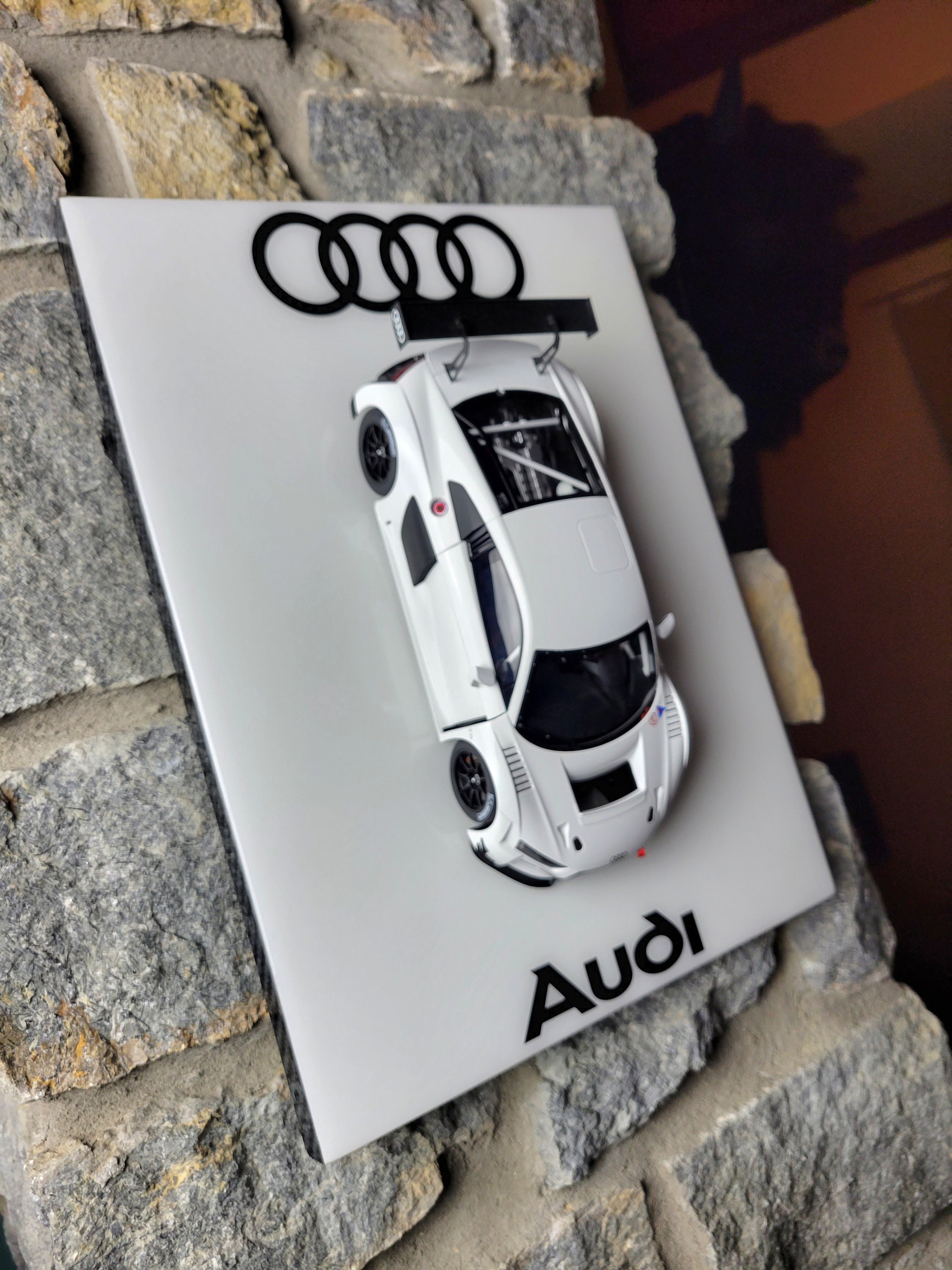 1/18 Audi R8 FIA GT GT3 in White Autoart Diecast on A Handmade Custom ...