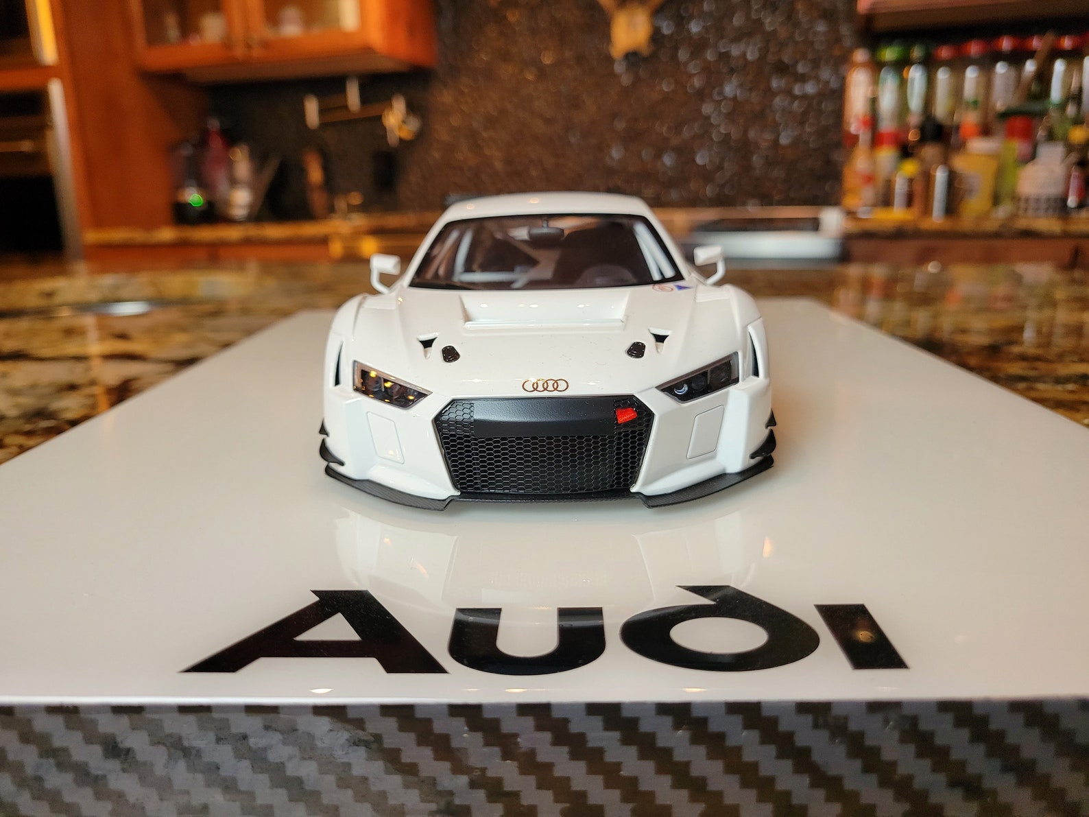 1/18 Audi R8 FIA GT GT3 in White Autoart Diecast on A Handmade Custom ...