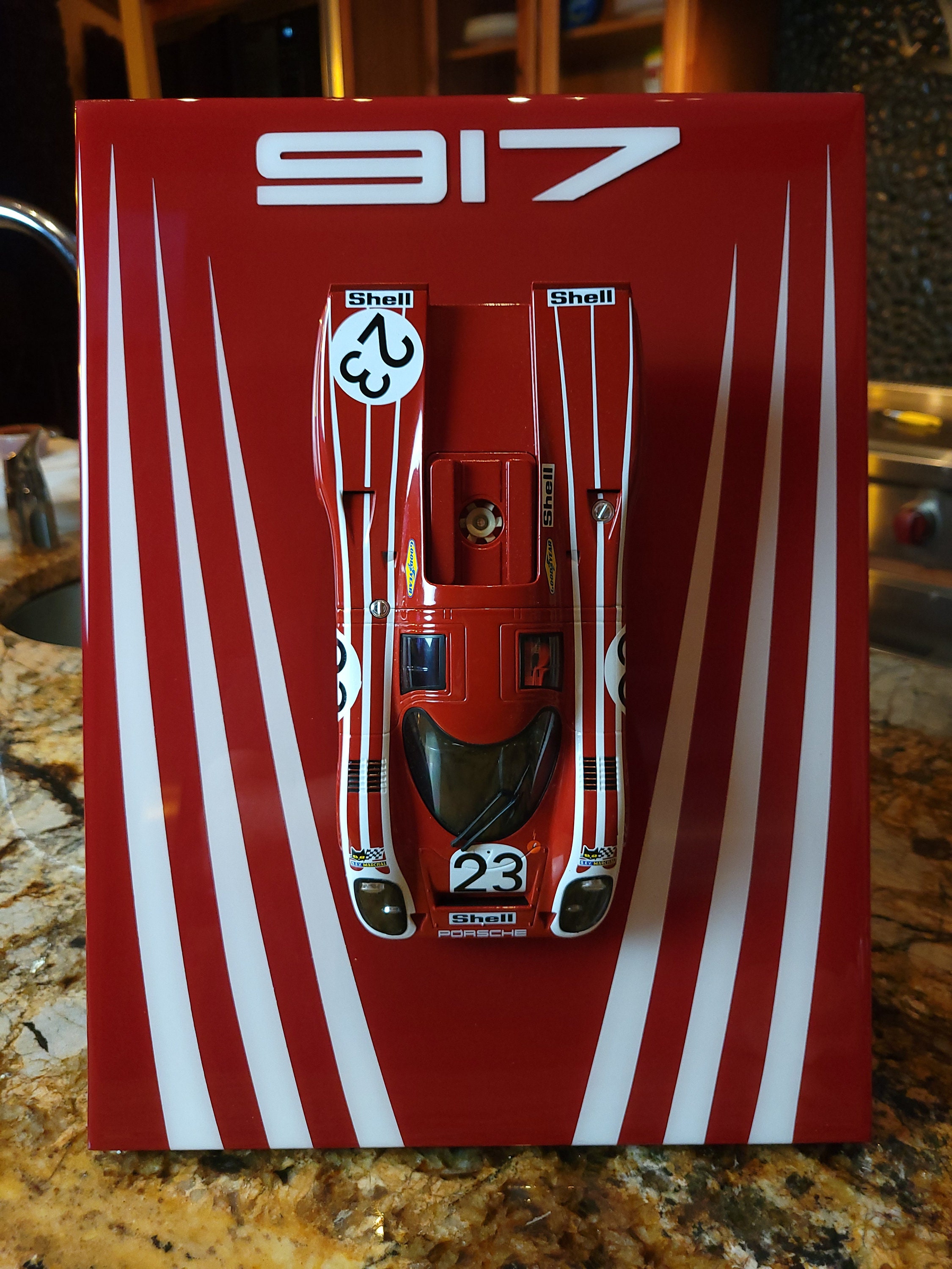 1/18 Porsche 917K Salzburg CMR on A Livery Themed Handmade Wall Hanging ...