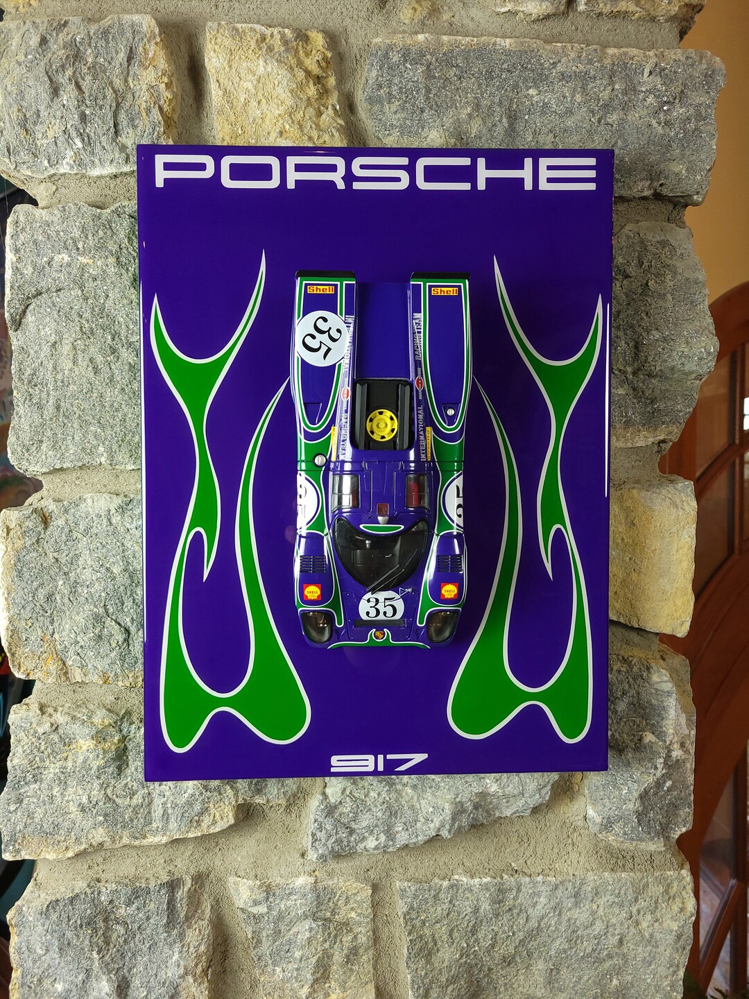 1/18 Porsche 917K Hippy Livery Autoart Diecast on A Handmade, Wall ...