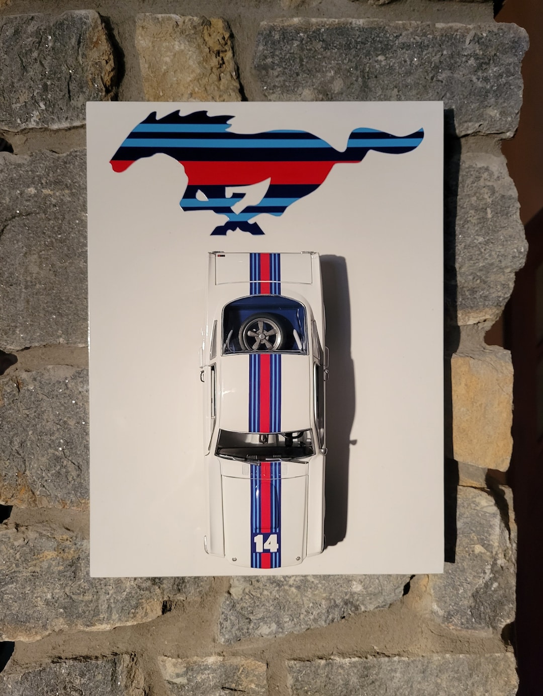 1/18 1965 Shelby GT350R Ford Mustang Martini Racing Diecast Model on A ...