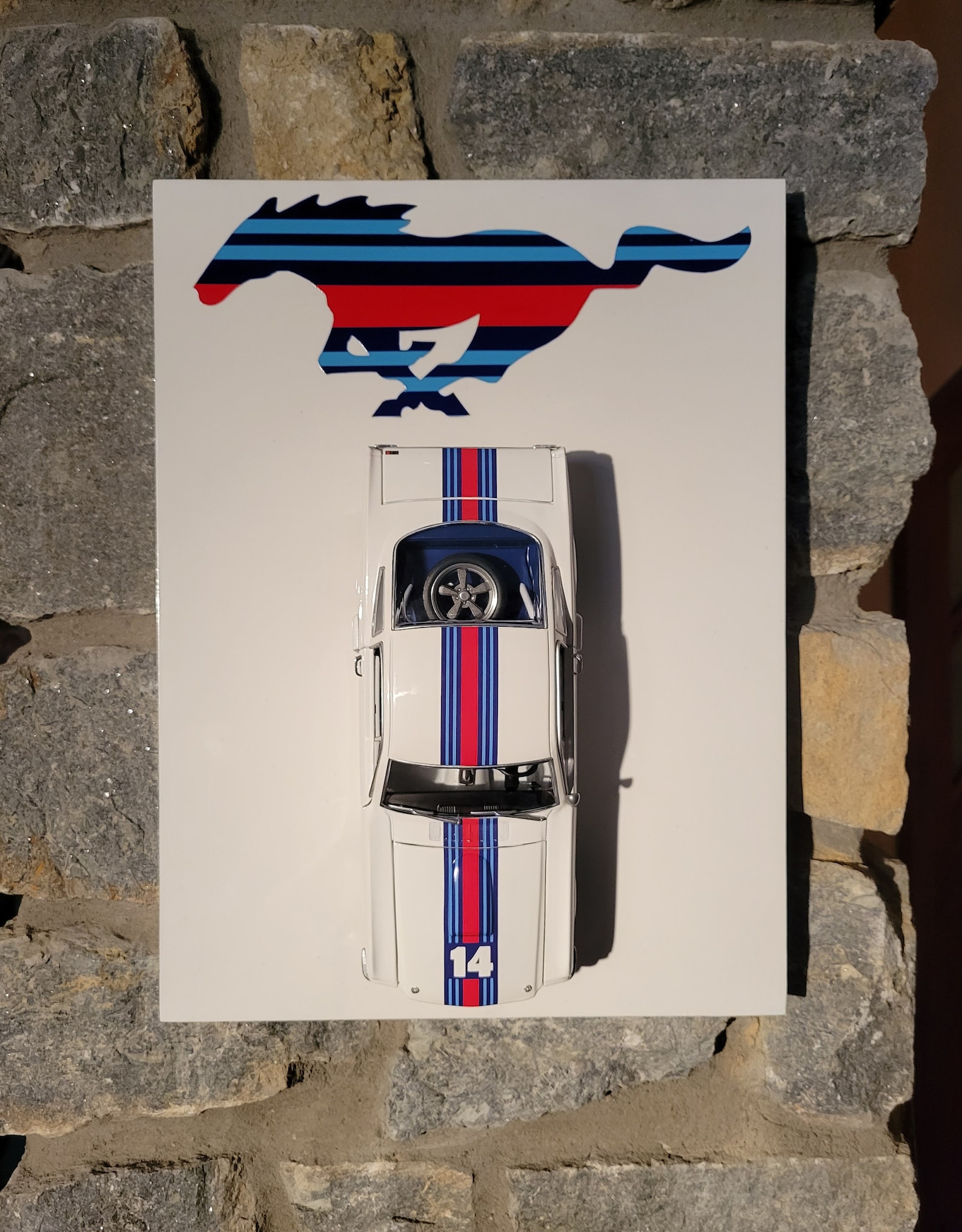 1/18 1965 Shelby GT350R Ford Mustang Martini Racing Diecast Model on A ...