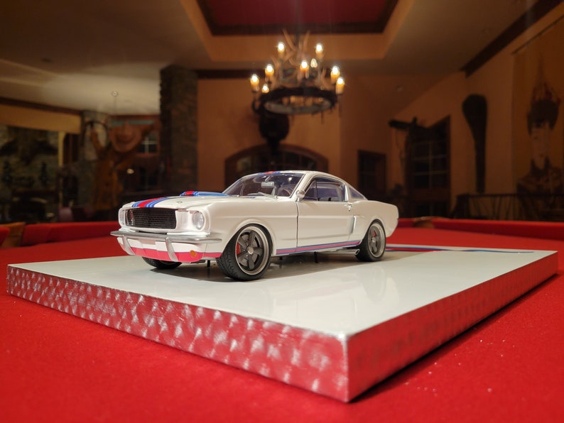 1/18 1965 Shelby GT350R Ford Mustang Martini Racing Diecast Model on A ...