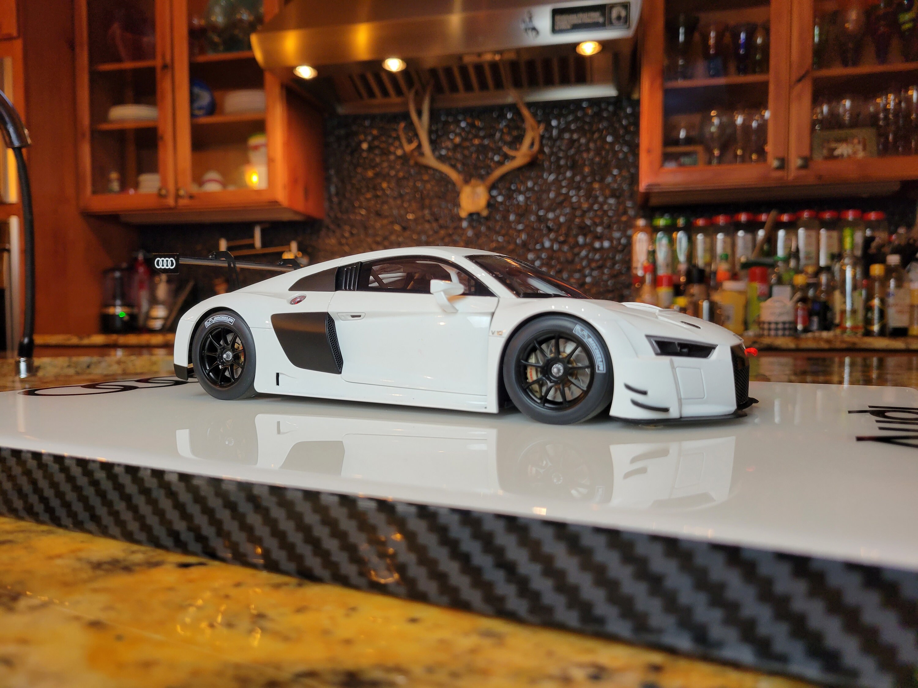 1/18 Audi R8 FIA GT GT3 in White Autoart Diecast on A Handmade Custom ...
