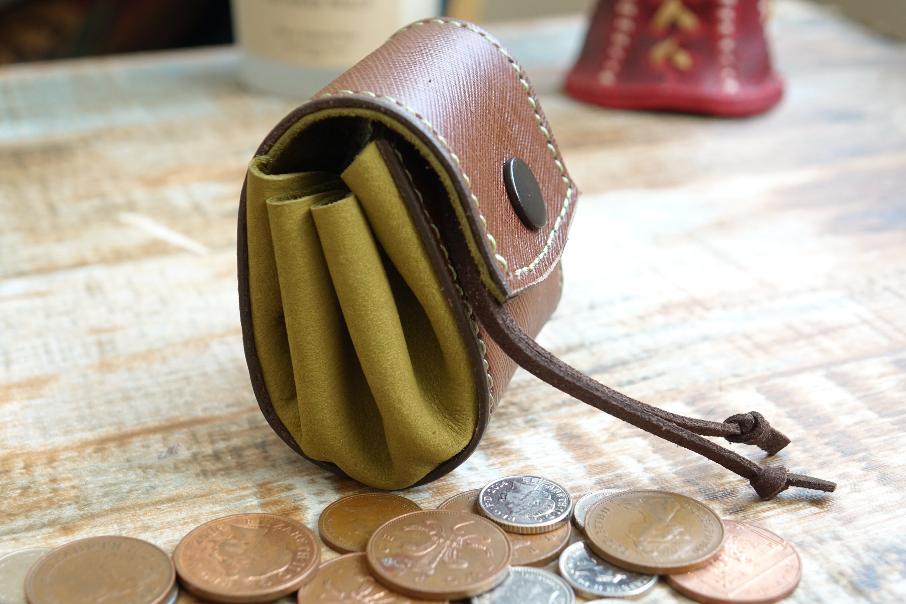 Handmade Druid Leather Pouch, Leather Coin Pouch, Belt Coin Bag ...