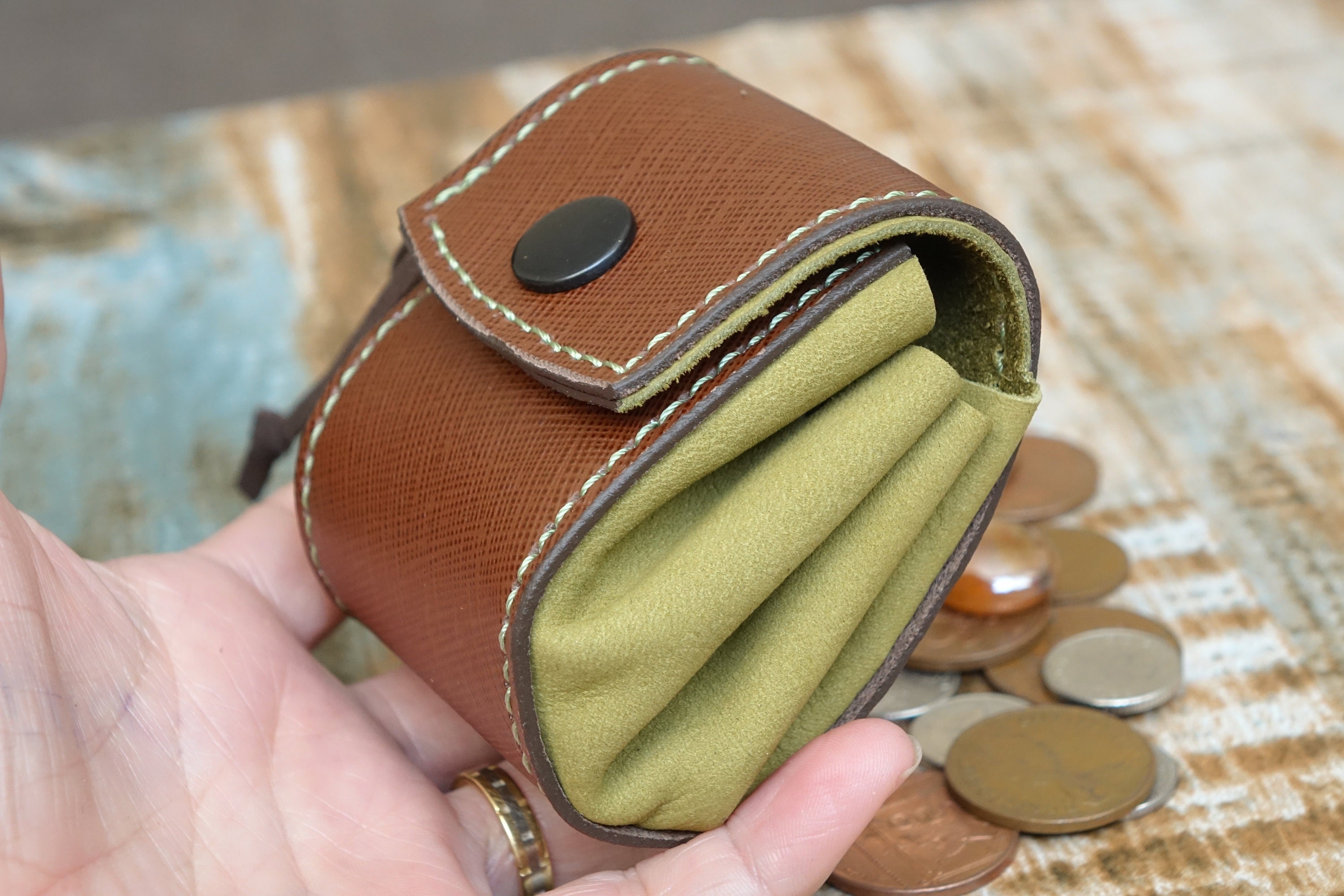 Handmade Druid Leather Pouch, Leather Coin Pouch, Belt Coin Bag ...