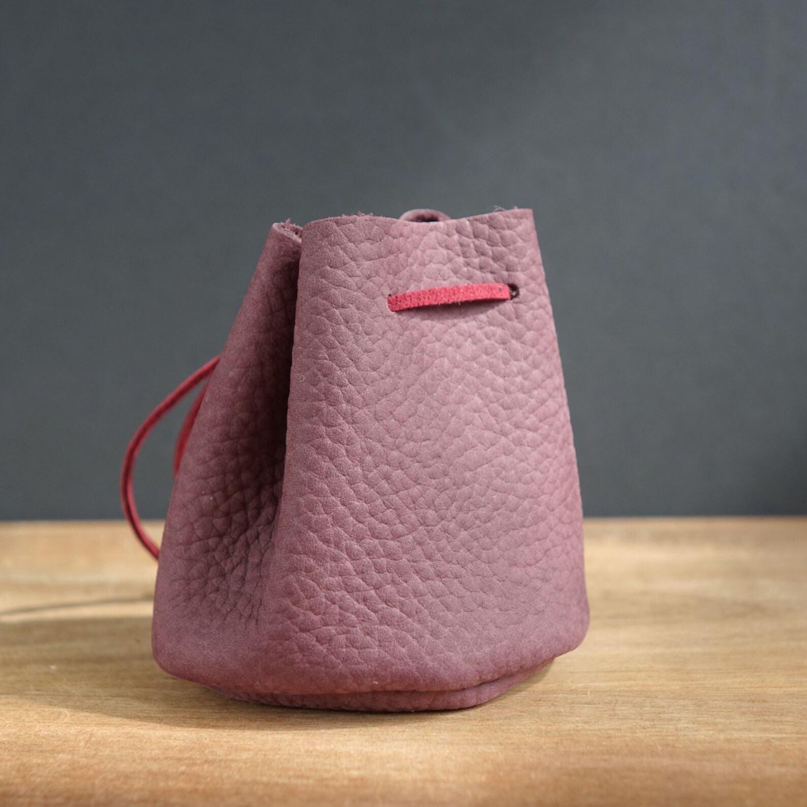 Handmade Small Leather Drawstring Pouch Bag, Leather Coin Pouch Bag ...