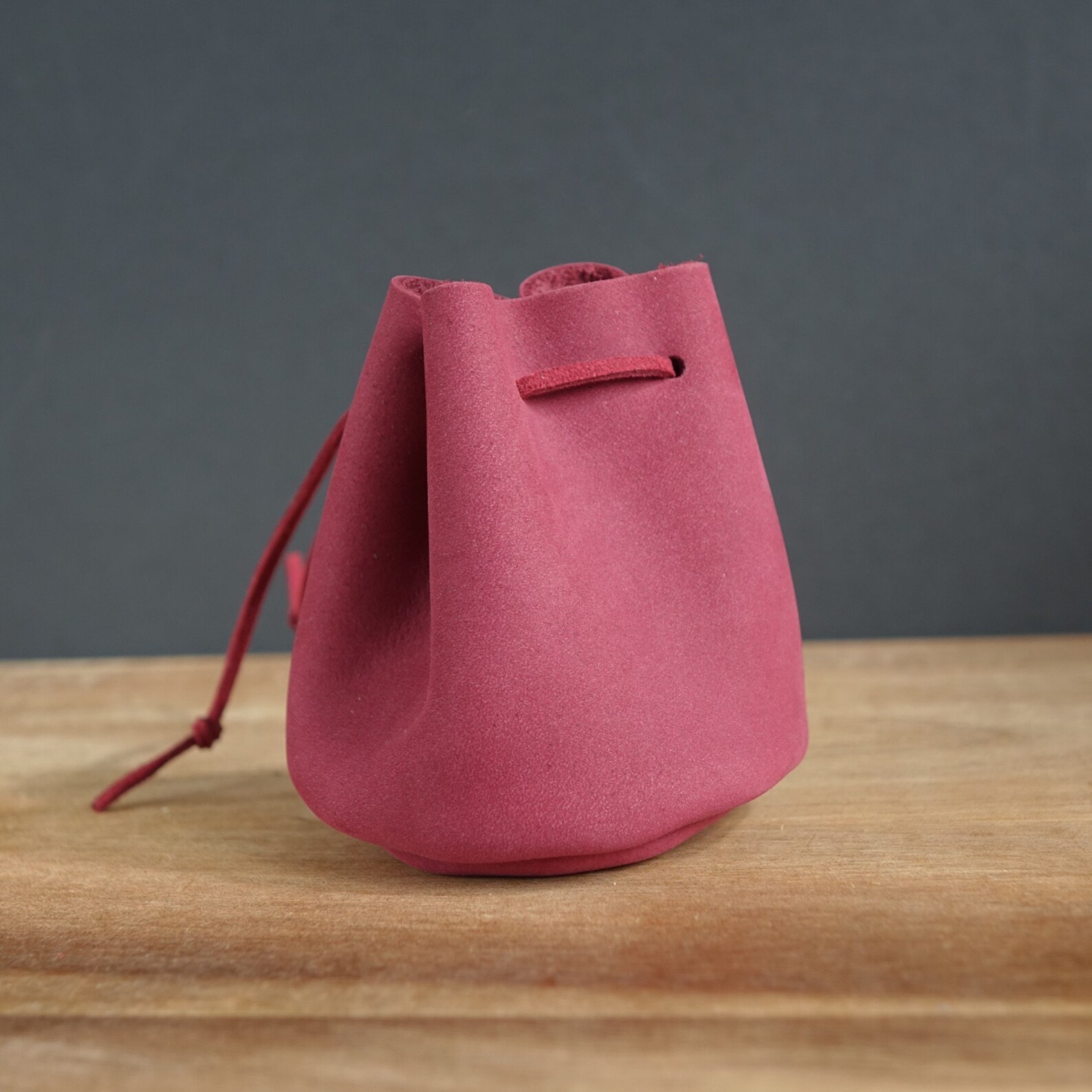 Handmade Small Leather Drawstring Pouch Bag, Leather Coin Pouch Bag ...