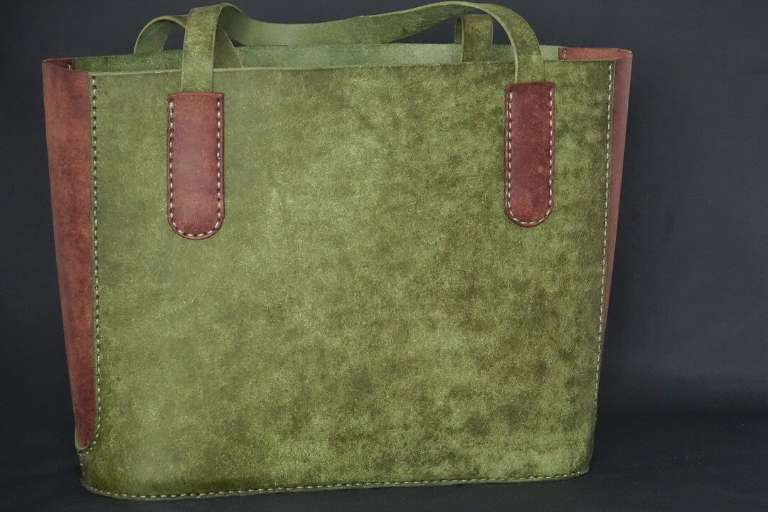 Handgemachte Tote Ledertasche, minimalistische Leder-Einkaufstasche ...