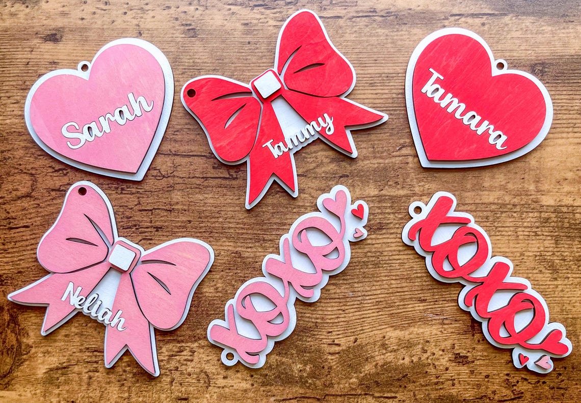 Valentines Name Tags, Valentines Day Gift, Valentines Day Basket Tags ...