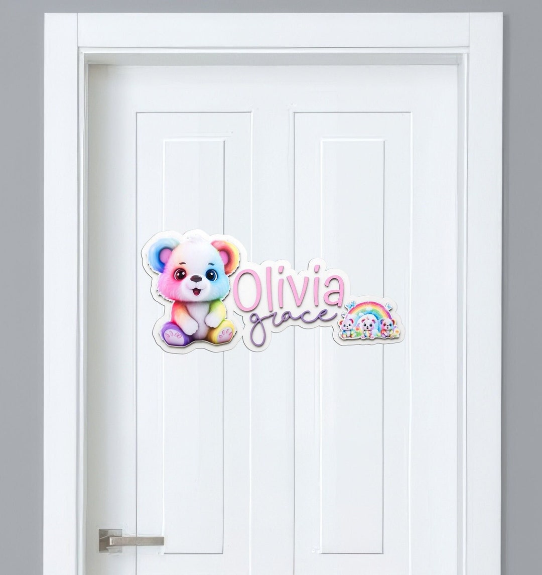 Custom Kids Cute Teddy Door Sign, Bedroom Sign, Nursery Sign - Etsy