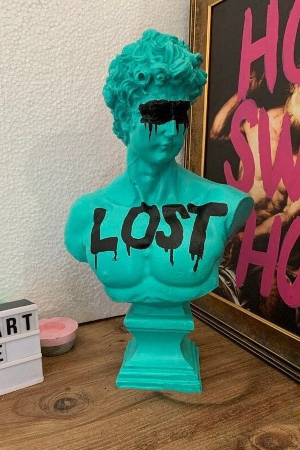 Large David Sculpture Statue, David Bust Statue, Pop Art Sculpture ...