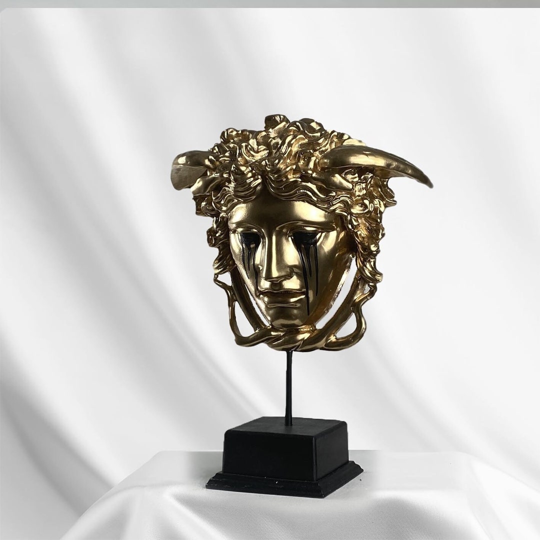 Medusa 'black Tears' Pop Art Sculpture, Modern Home Decor, Medusa Head ...