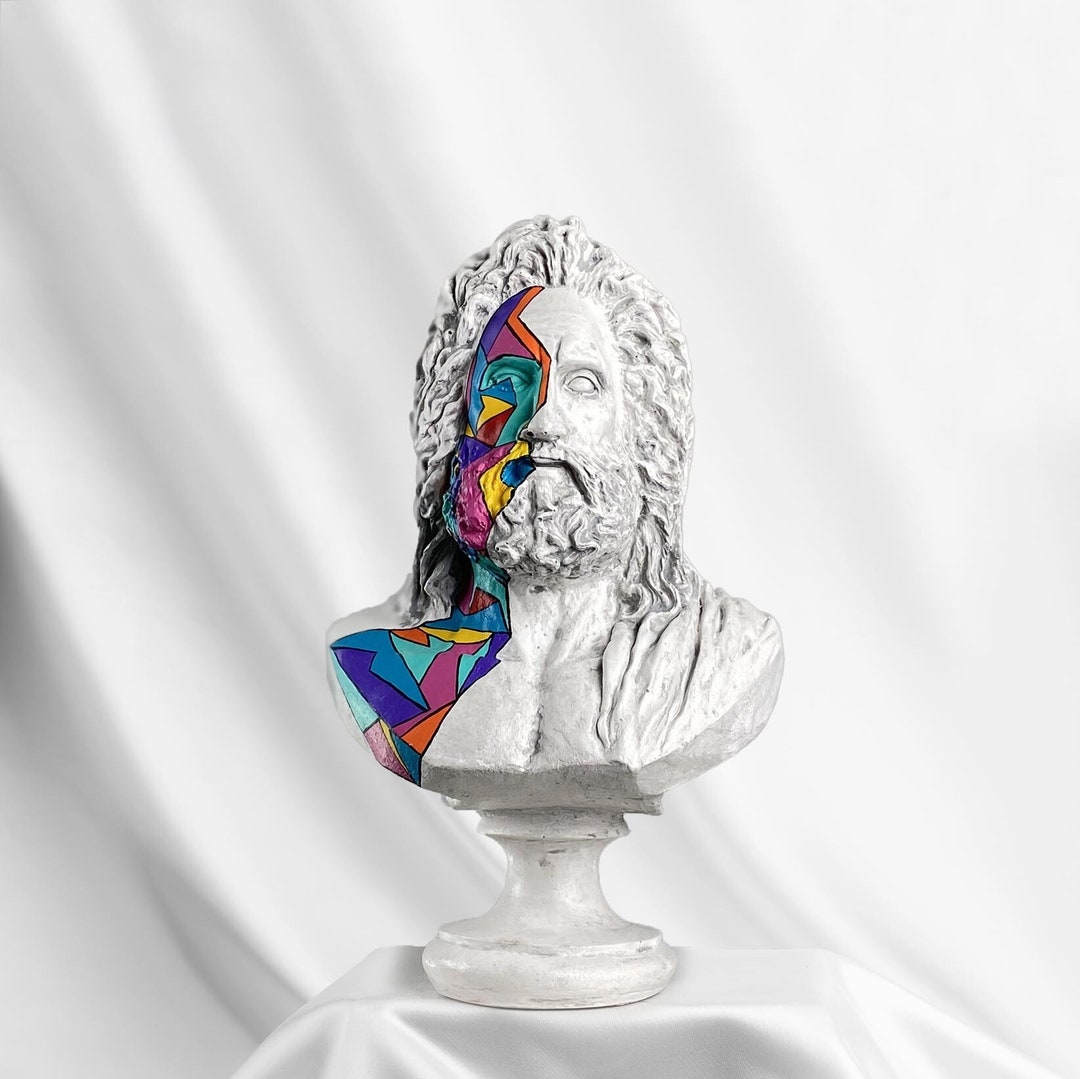 Zeus Pop Art Sculpture Large Zeus Sculpture Statue Zeus Bust - Etsy
