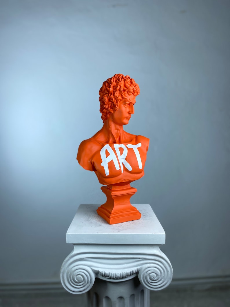 Large David Sculpture Statue, David Bust Statue, Pop Art Sculpture ...