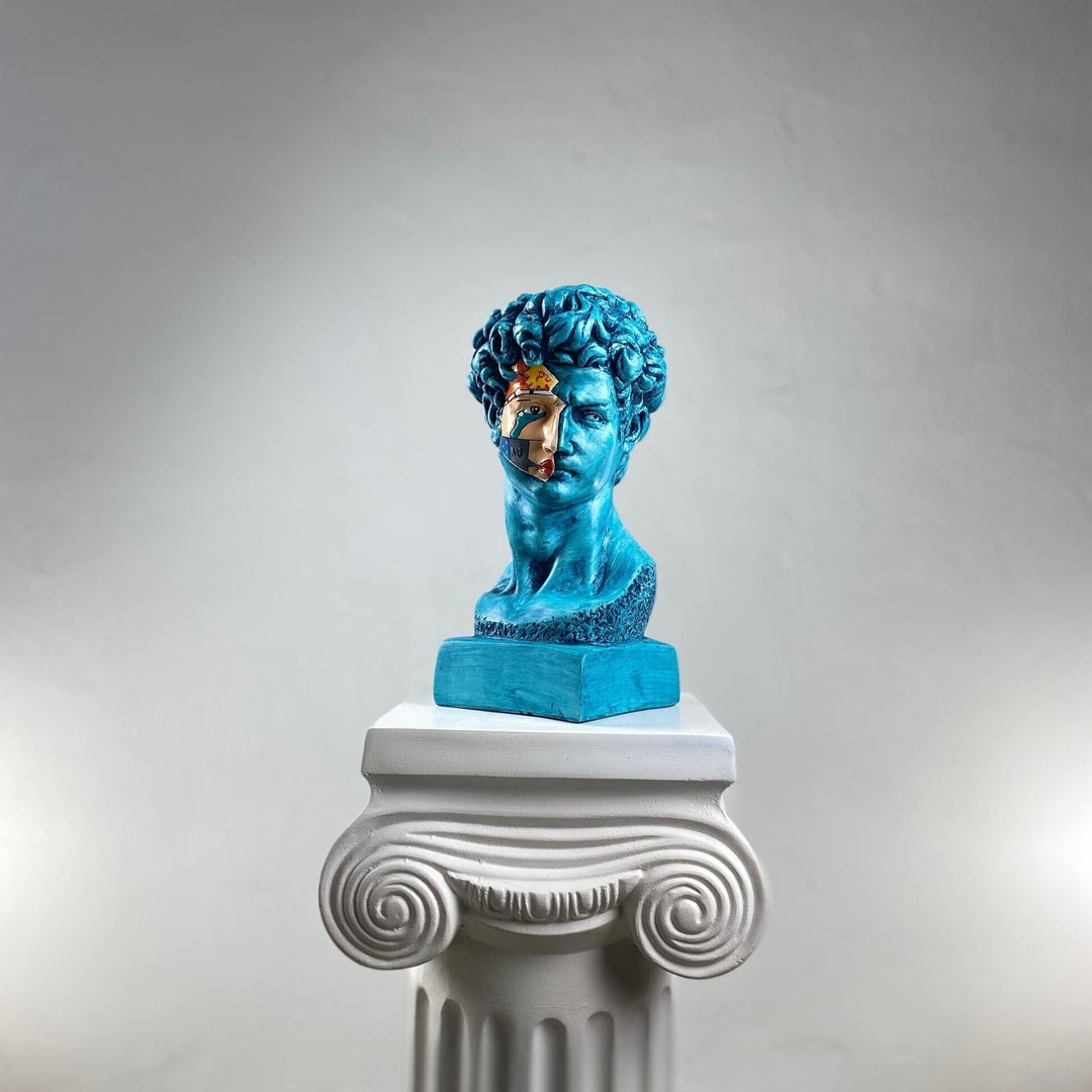 David Sculpture Statue, David Bust Statue, Pop Art Sculpture, Modern ...