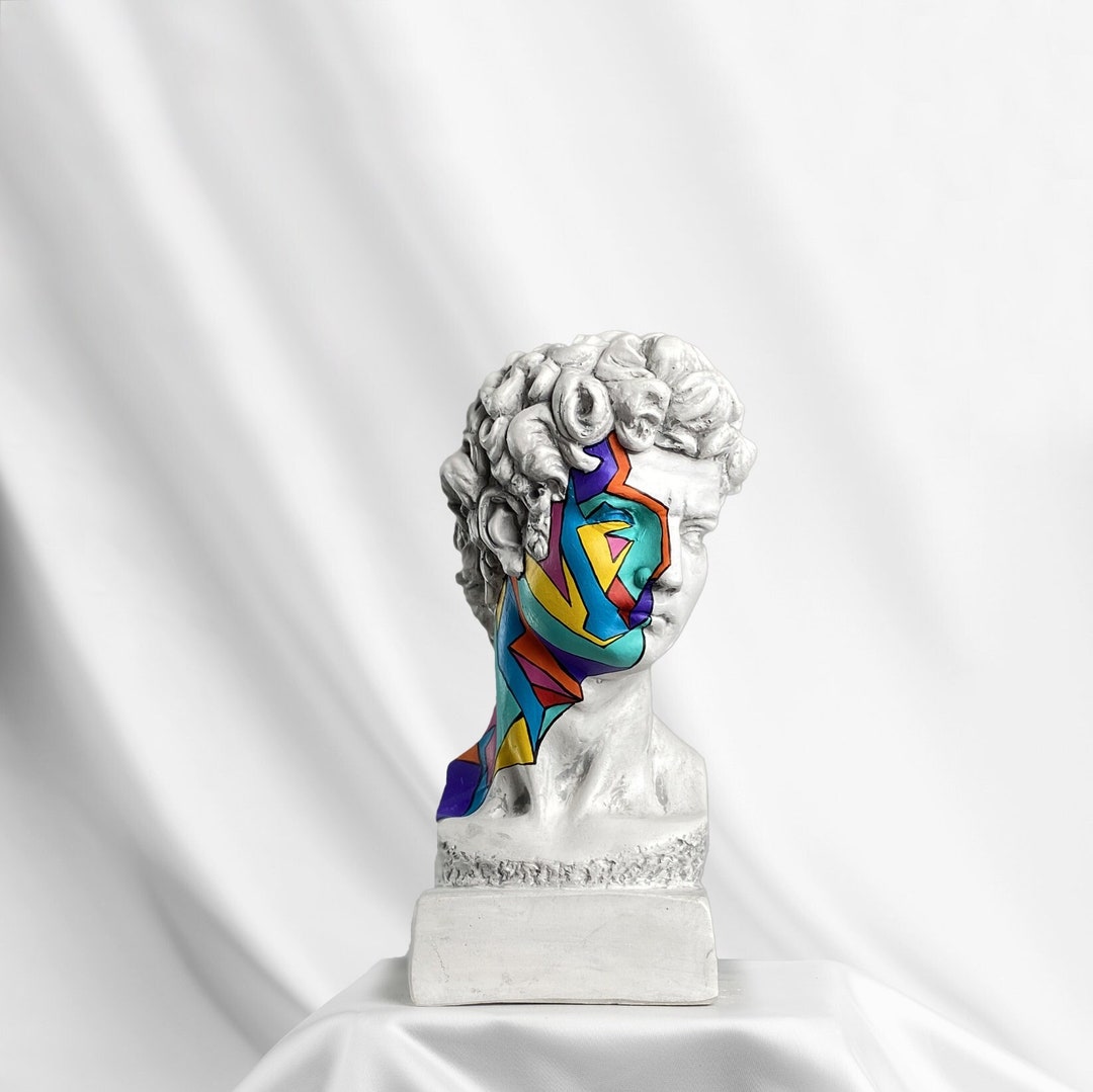 David Sculpture Statue, David Bust Statue, Pop Art Sculpture, Modern ...