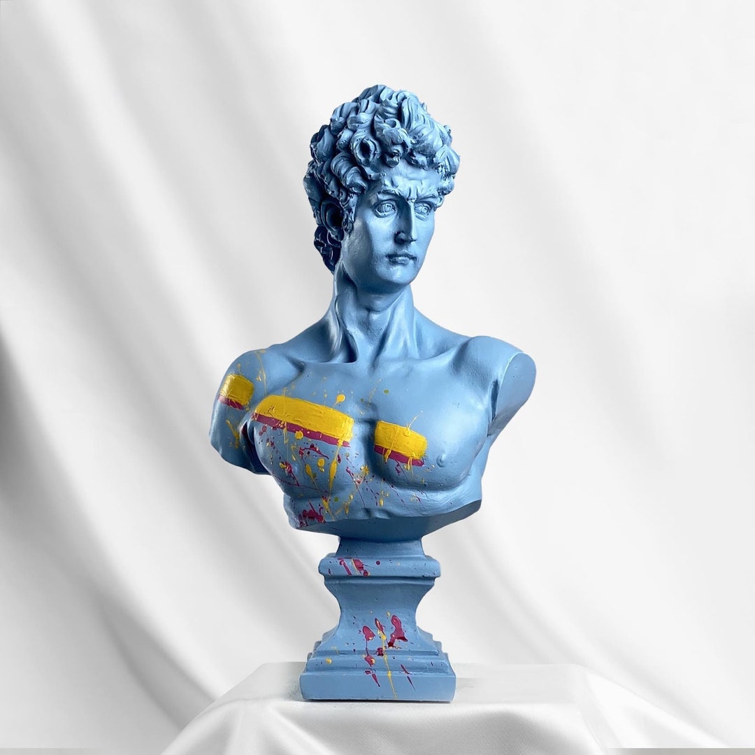 Large David Sculpture Statue, David Bust Statue, Pop Art Sculpture ...