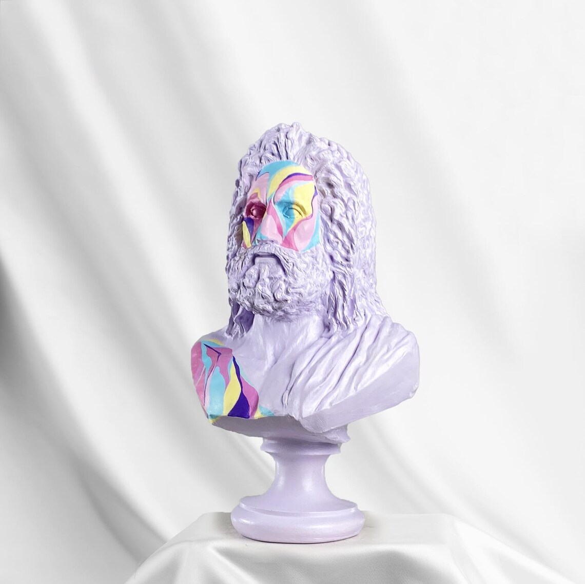 Zeus Pop Art Sculpture, Large Zeus Sculpture Statue, Zeus Bust Statue ...
