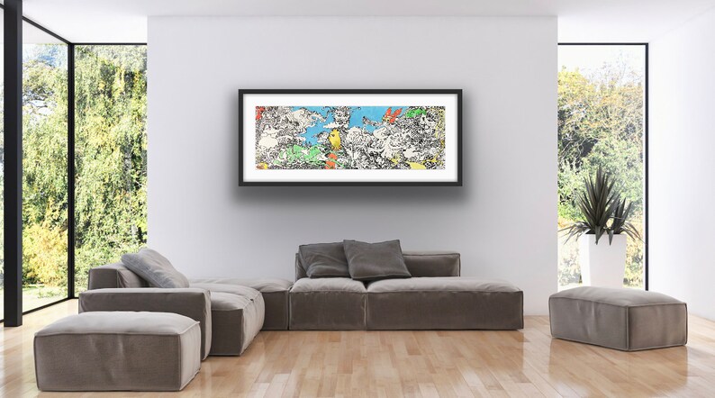 Long Narrow Wall Art/horizontal Printable Wall Art/ Imaginary Exotic ...