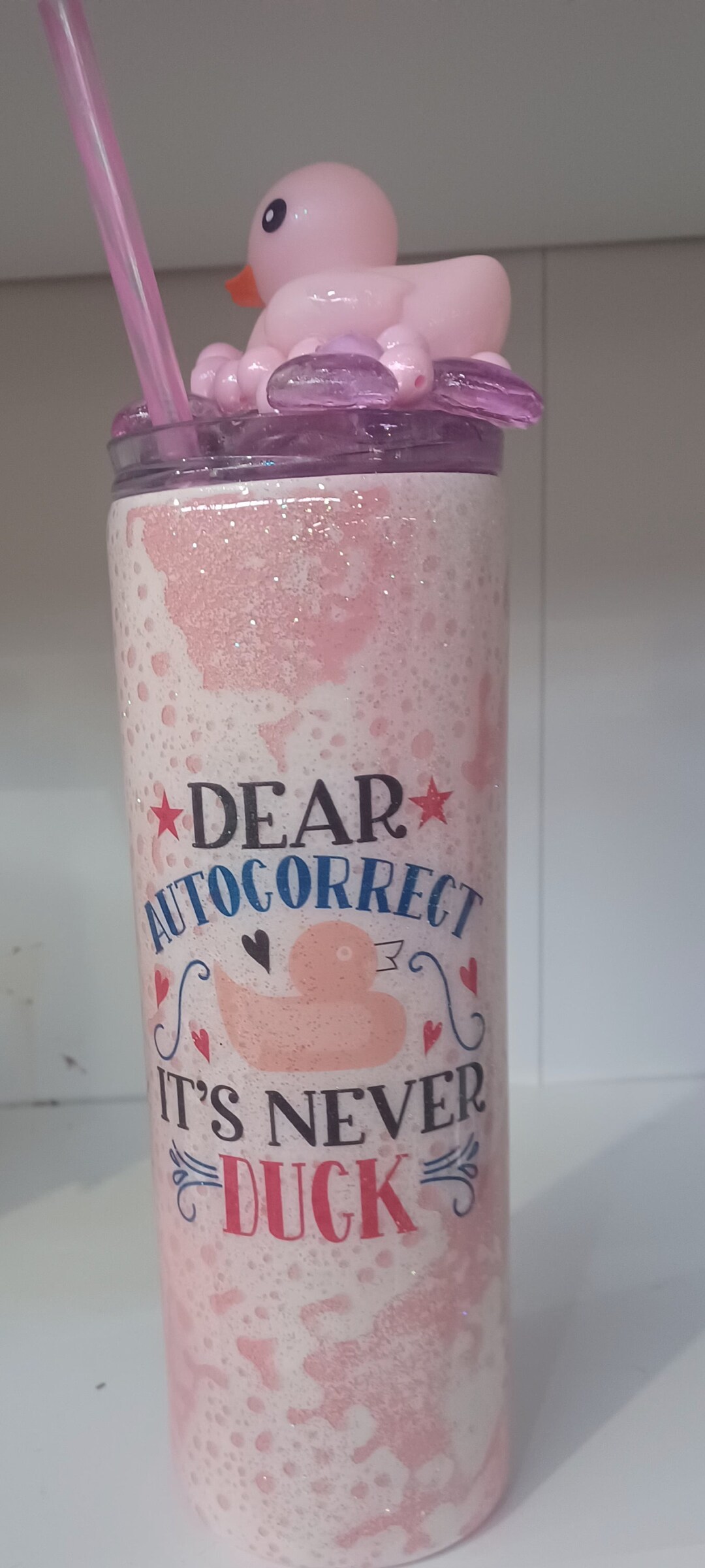 Pink Dear Auto Correct Tumbler - Etsy