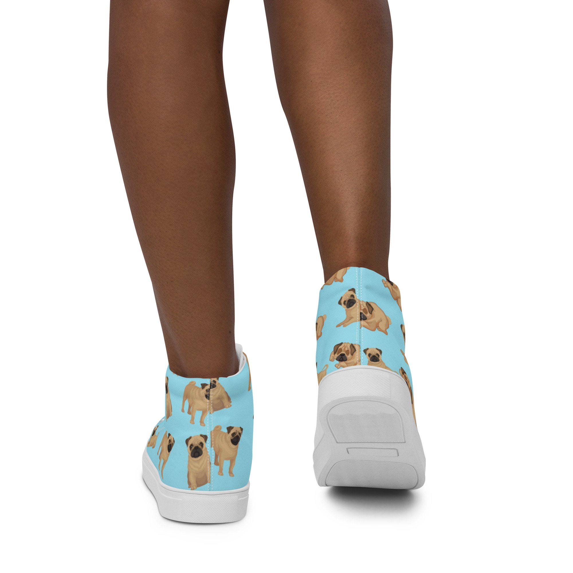 Pug Women’s High Top Canvas Shoes • Dog Print High‑top Sneakers • Cute ...